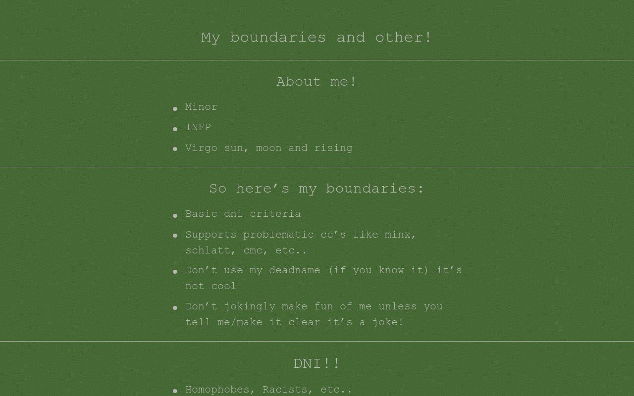 My boundaries